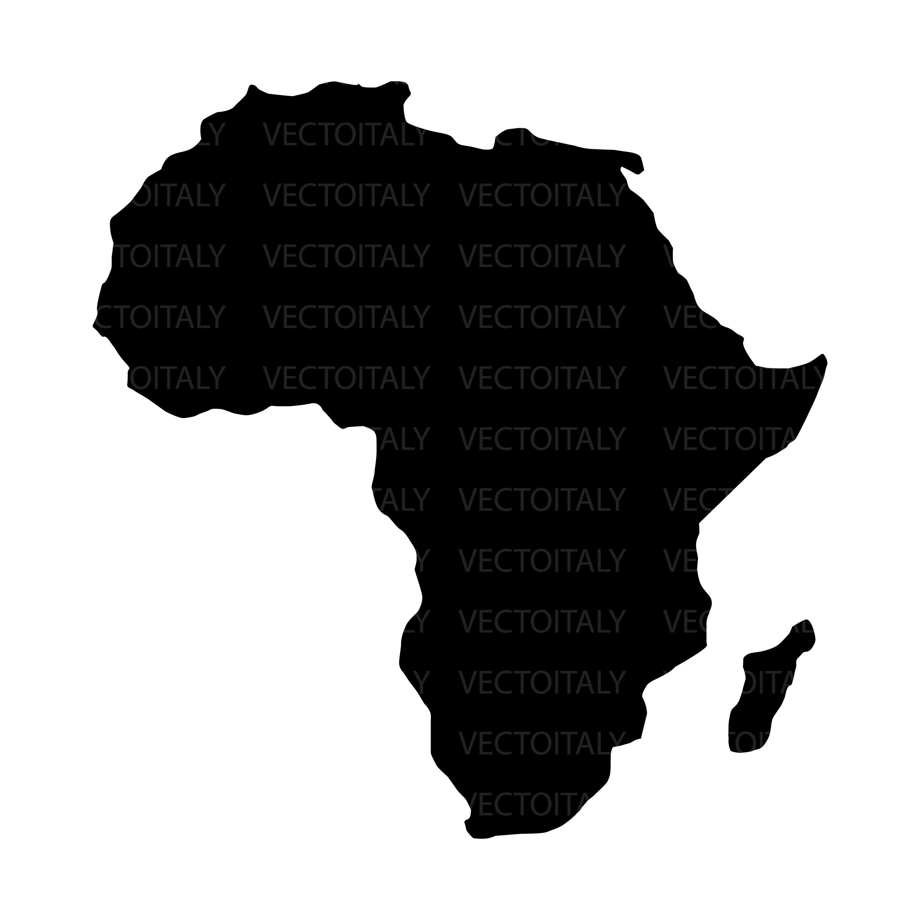 Africa Shape SVG Files | Africa Cut Files | Countries Vector Files ...