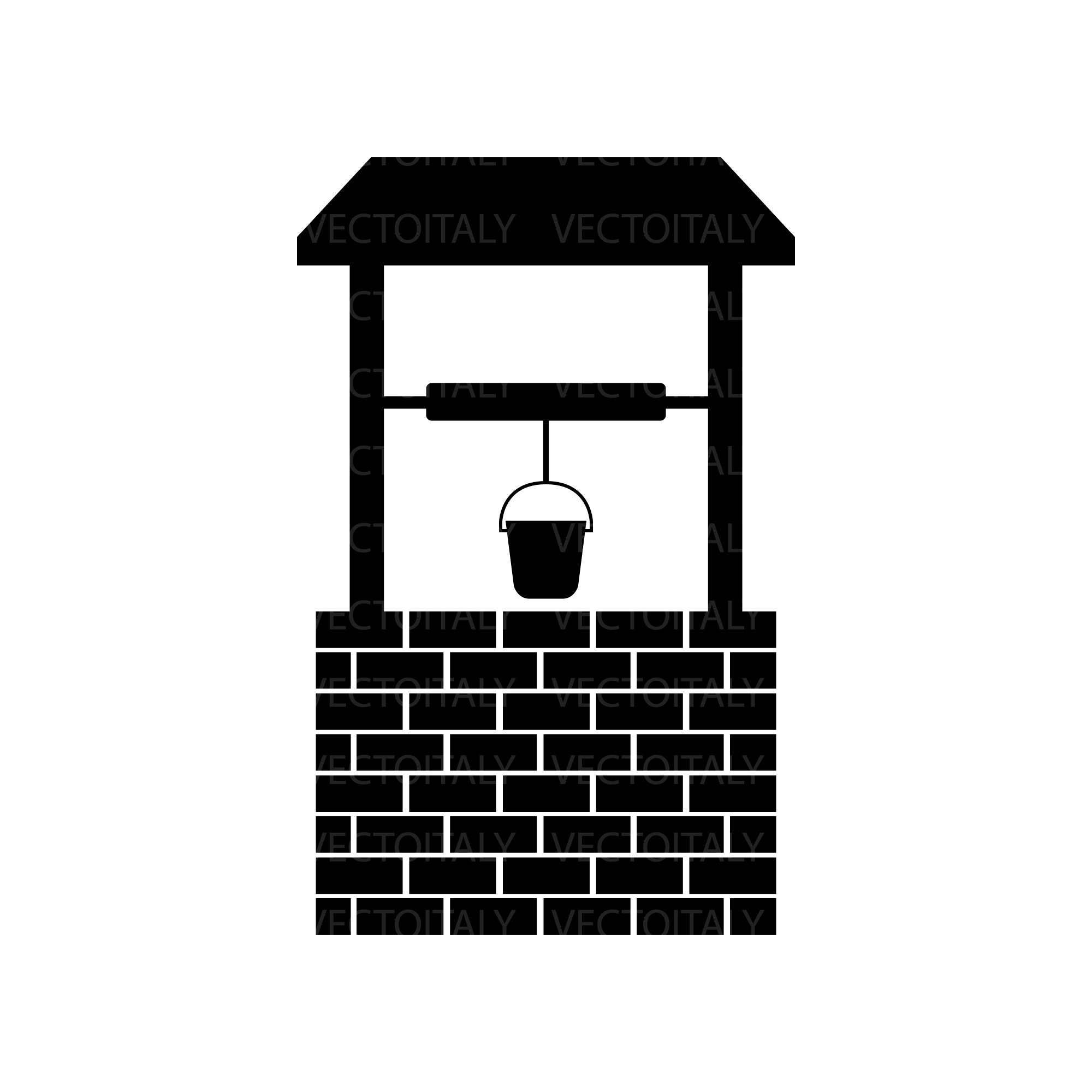 Pozo SVG, Pozo Icono SVG, Pozo de agua svg, Archivo cortado, para ...