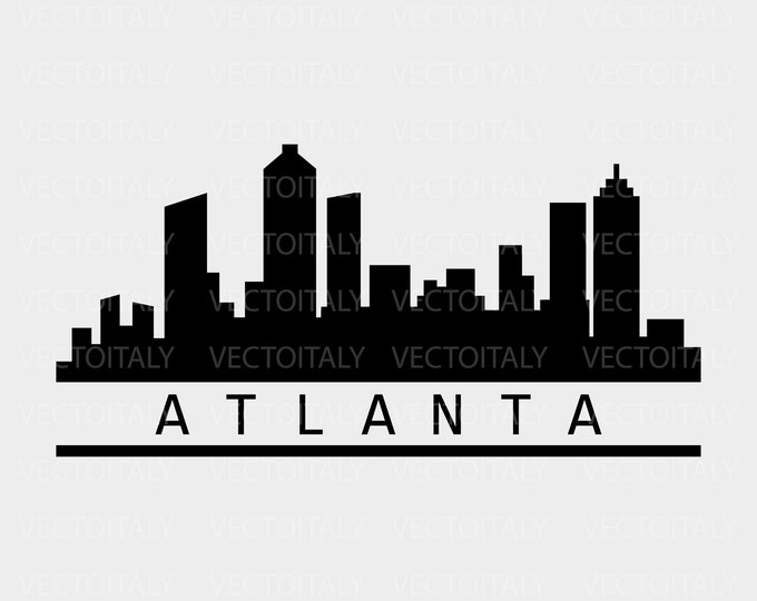Atlanta Vector Skyline Atlanta SVG Silhouette Svg Dxf - Etsy
