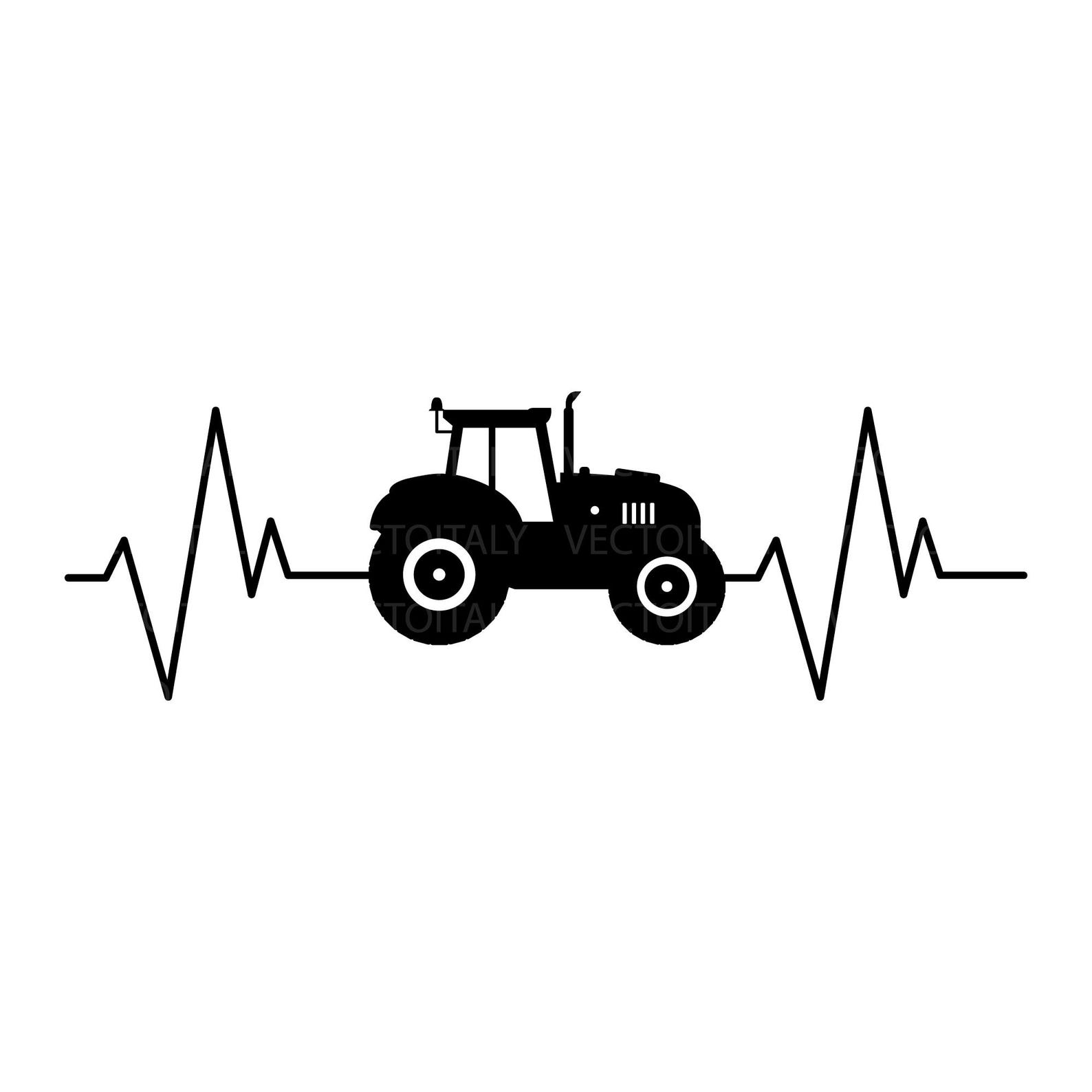 Farm Tractor Svg, Heart Beat Svg, Farmer Svg, Farm Life Vector ...