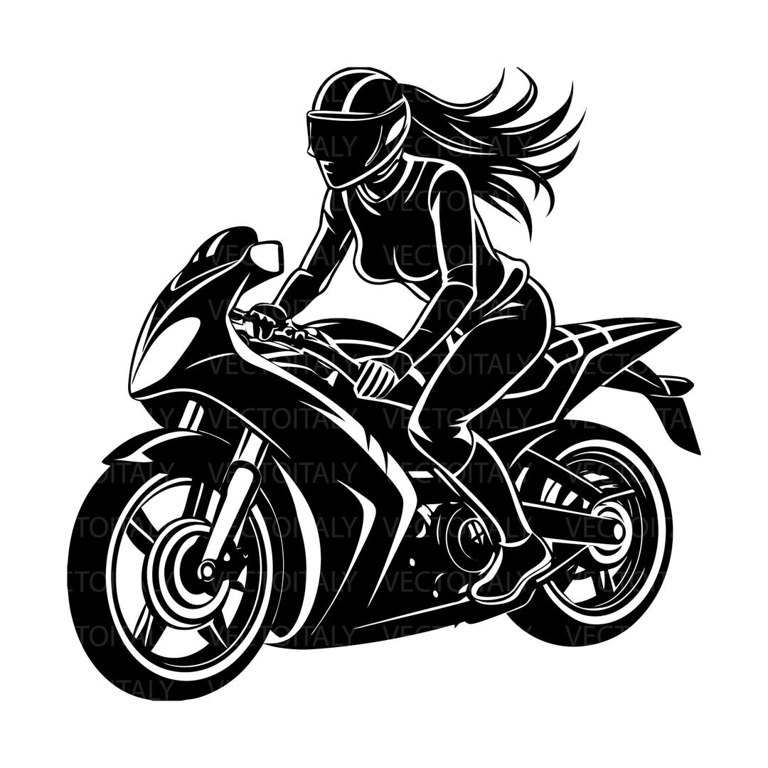 Biker Sports Girl Svg File, Girl Rider Svg, Woman Biker Svg,biker Girl ...