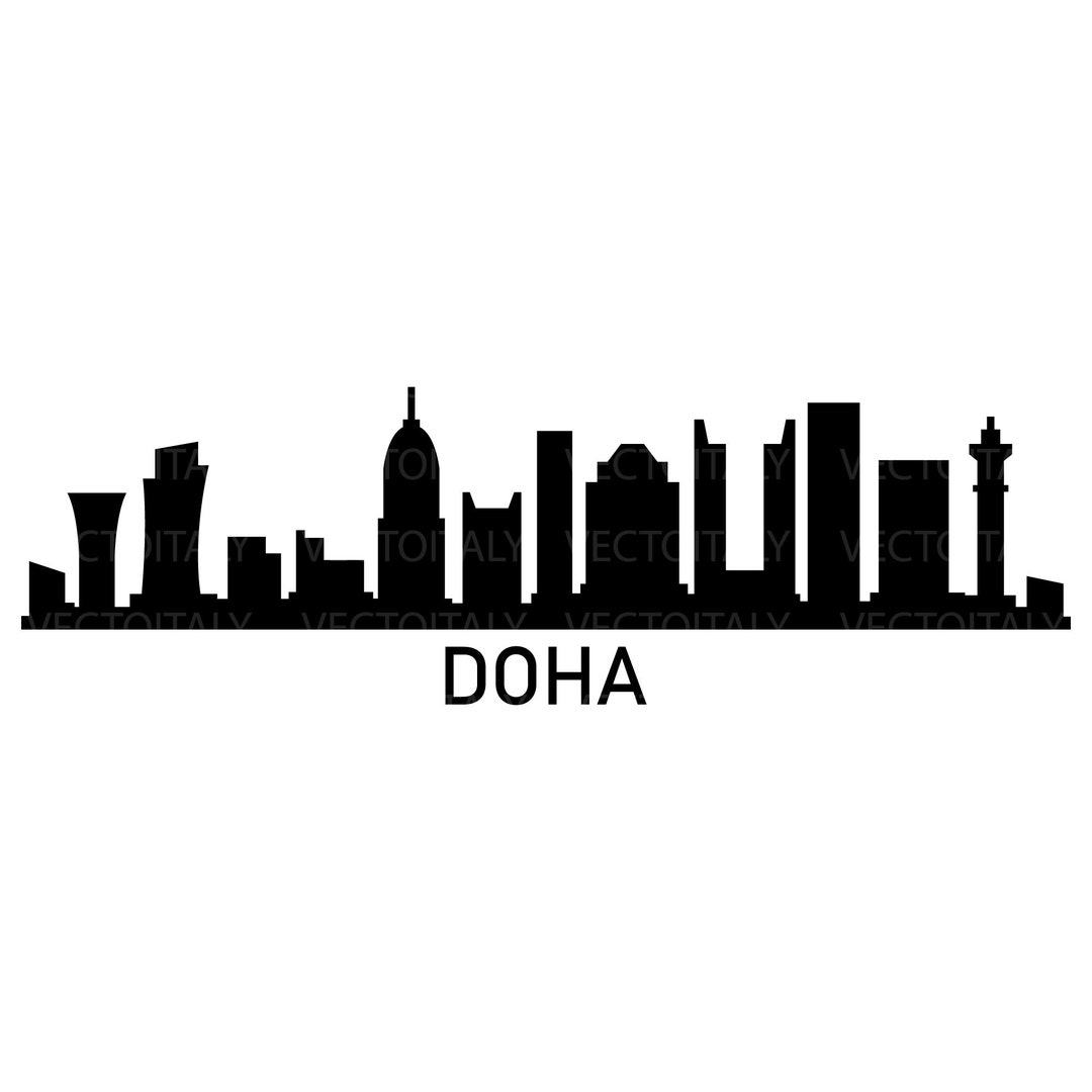Doha Skyline Illustrated in Vector and Available in SVG, PDF, Eps, Png ...