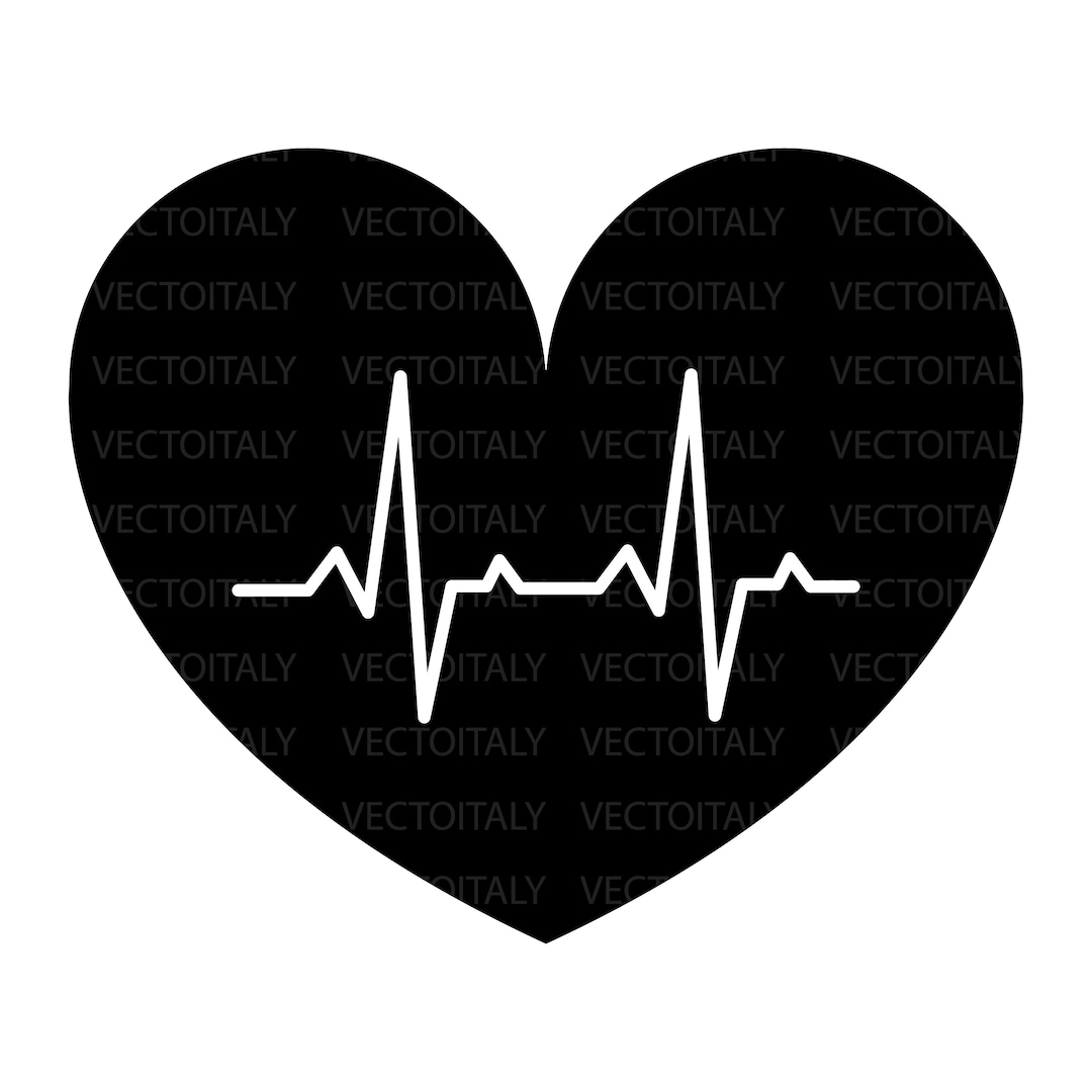 Heart With Heart Rate Symbol Pulse Heart Beat - Heartbeat Clipart ...