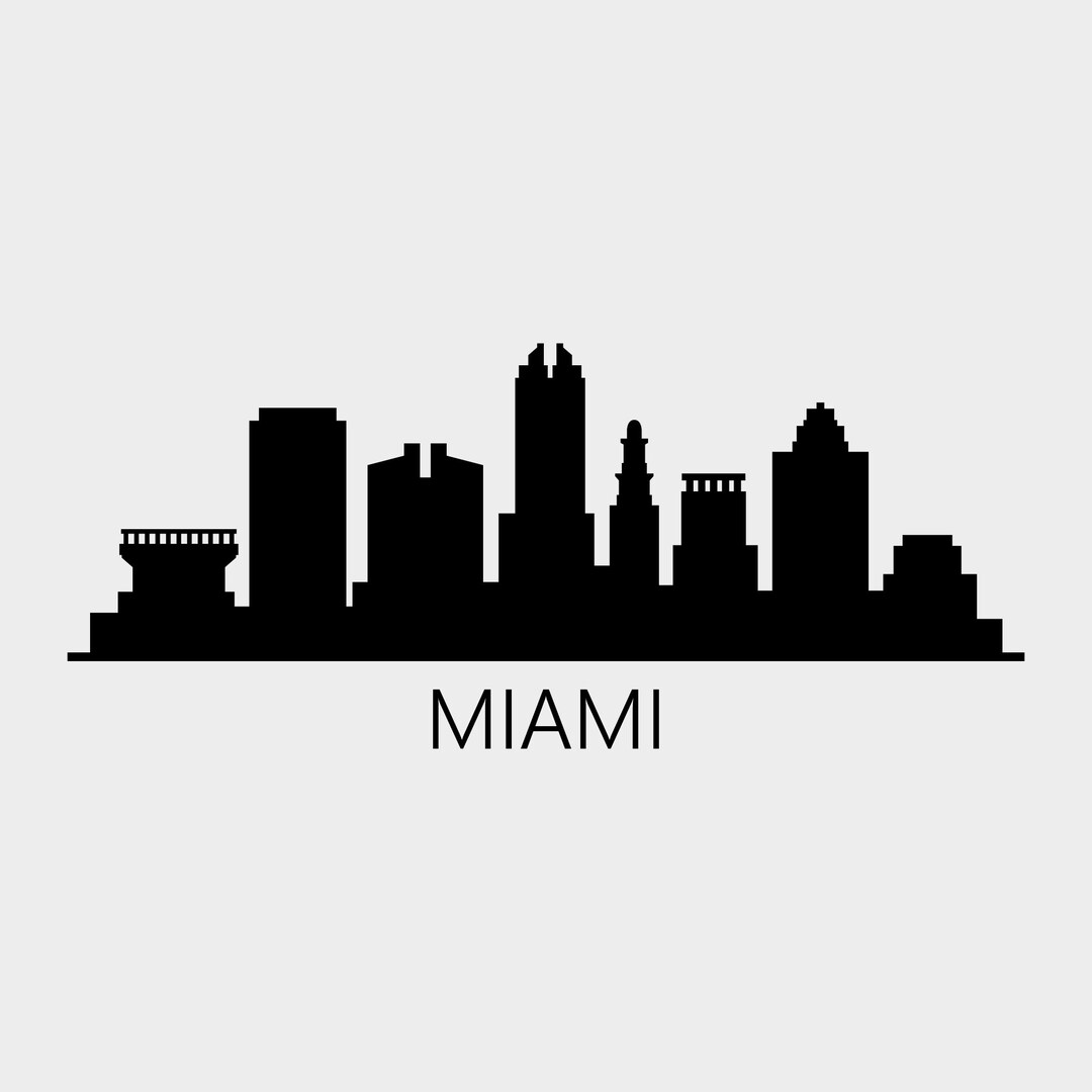 Skyline Miami Illustrated in Vector and Available in SVG, Eps, JPG, Png ...