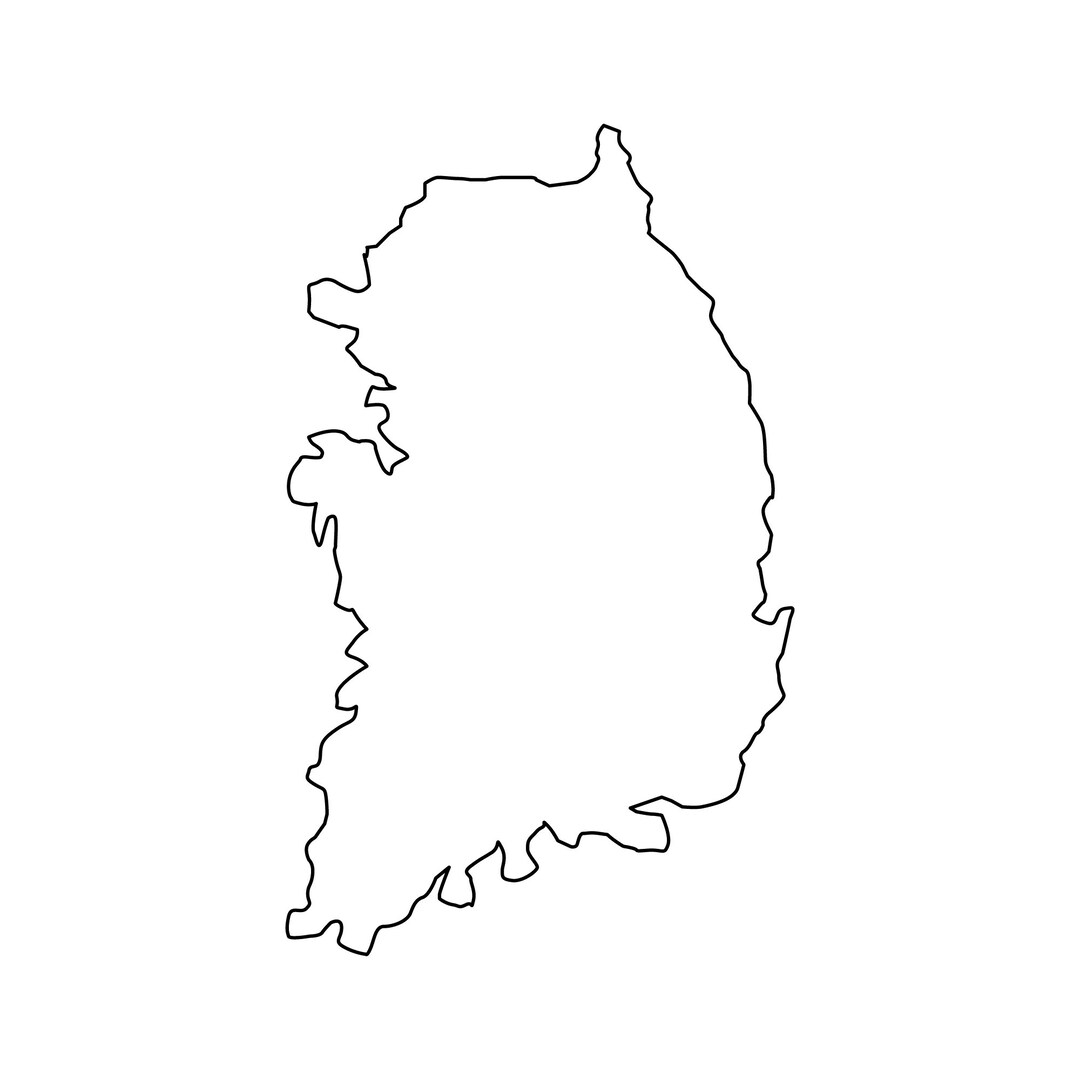 South Korea Outline SVG, South Korea Vector File, South Korea Design ...