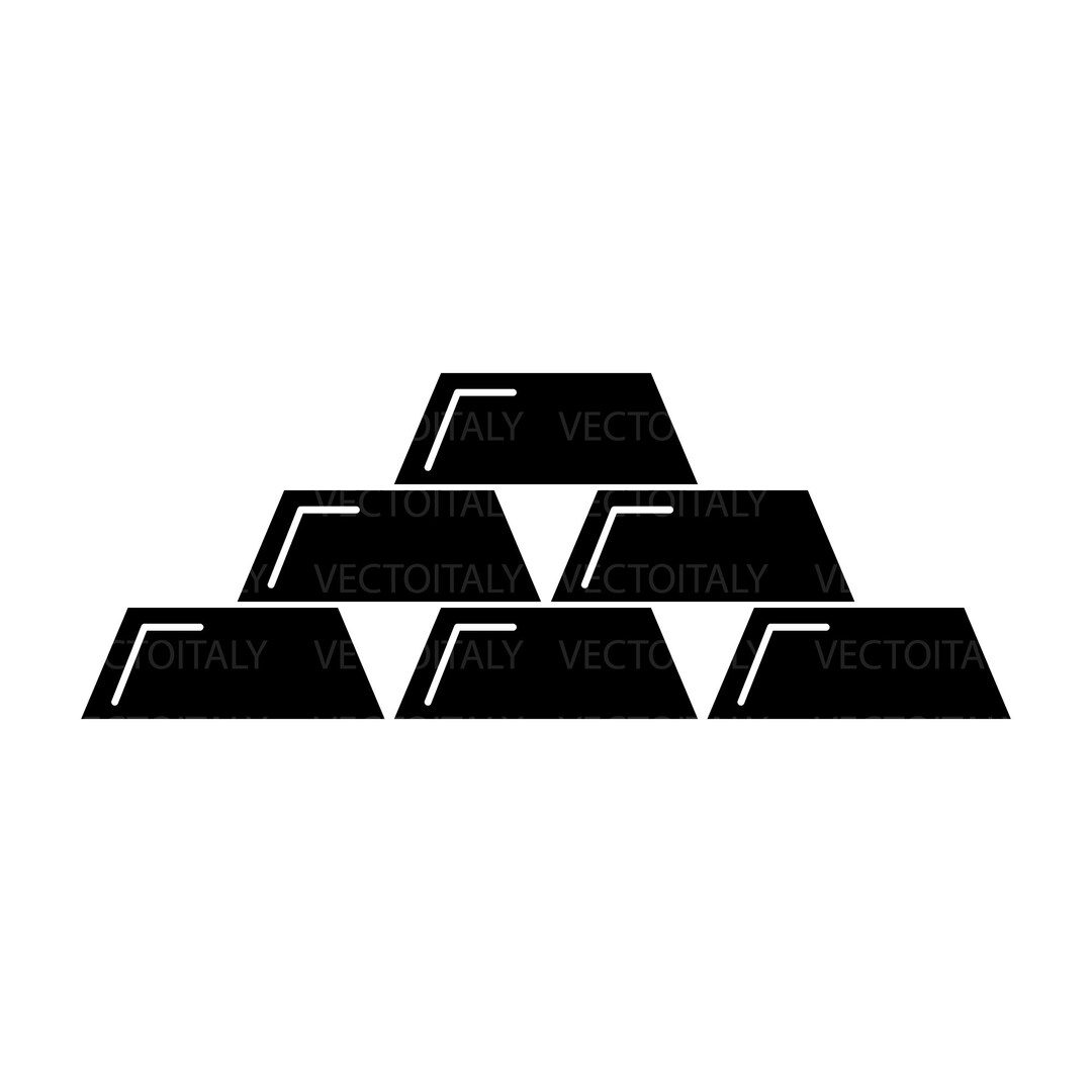 Gold Bars SVG Files, Gold Bullion SVG Cut Files, Golden Bar Vector ...