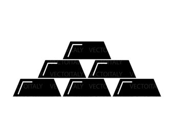 Gold Bars SVG Files Gold Bullion SVG Cut Files Golden Bar Vector Files ...