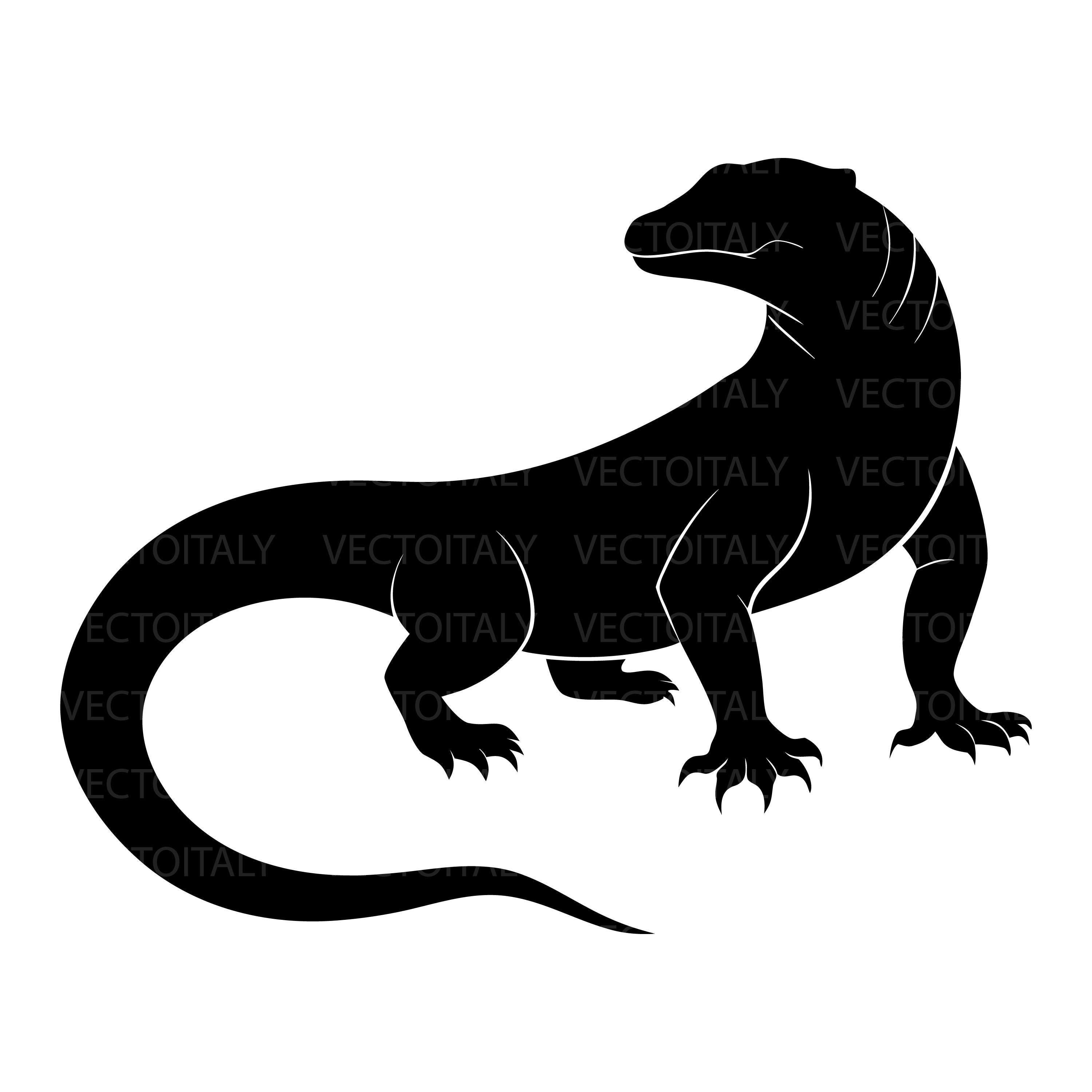 Komodo Dragon SVG, Komodo Dragon Silhouette SVG, Reptile Clipart ...