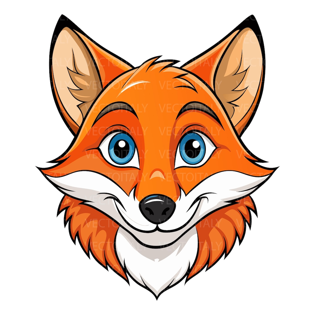Fox Face SVG Clip Art Cut File Silhouette Instant Digital Download Eps ...