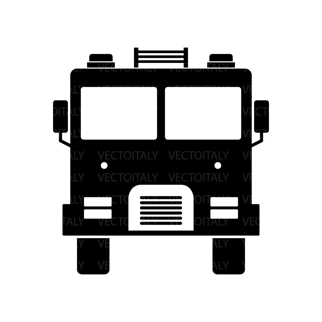 Fire Engine SVG File Cutting Template, Vector Clipart for Commercial ...