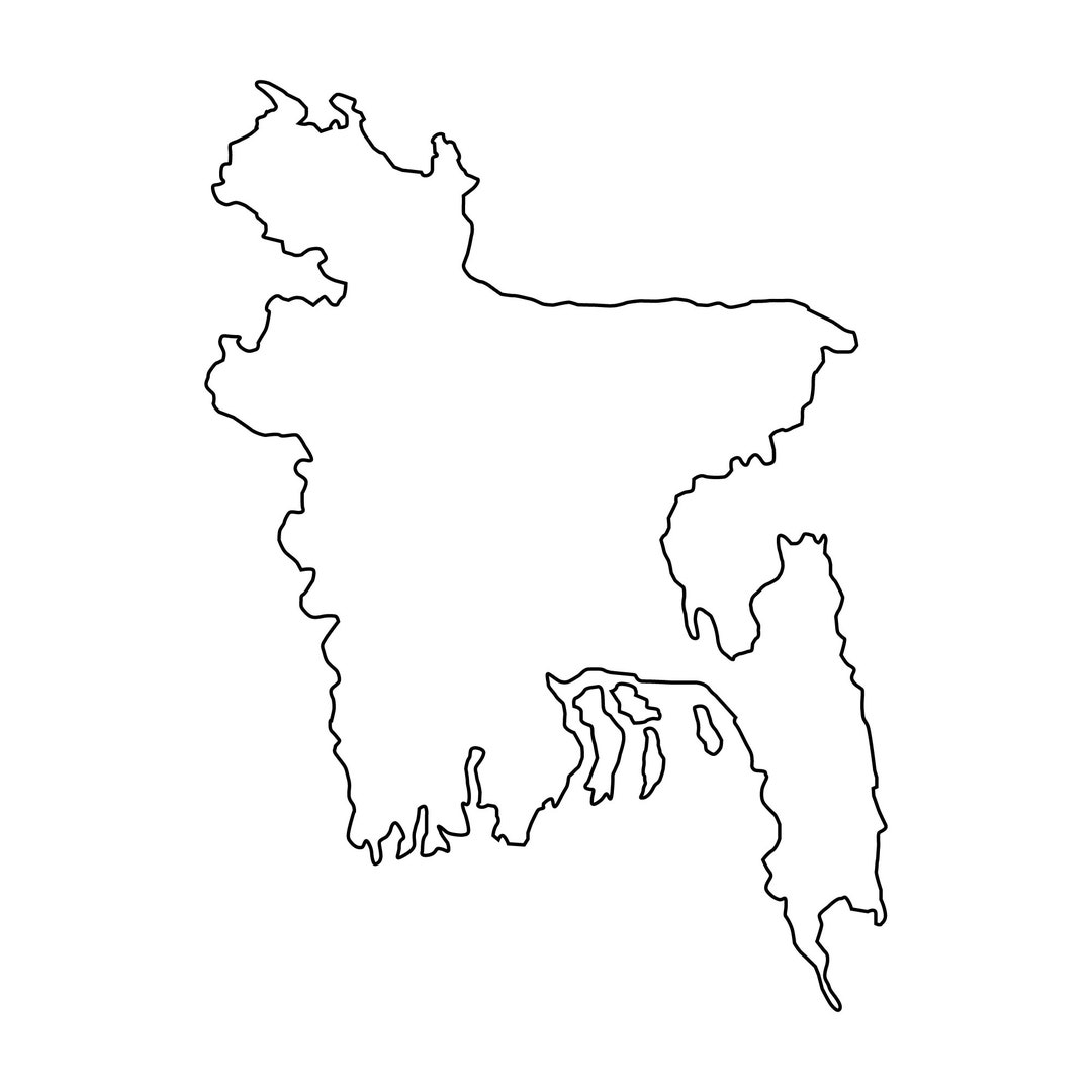 Map of Bangladesh, Bangladesh Country Map, Black and White Detailed ...