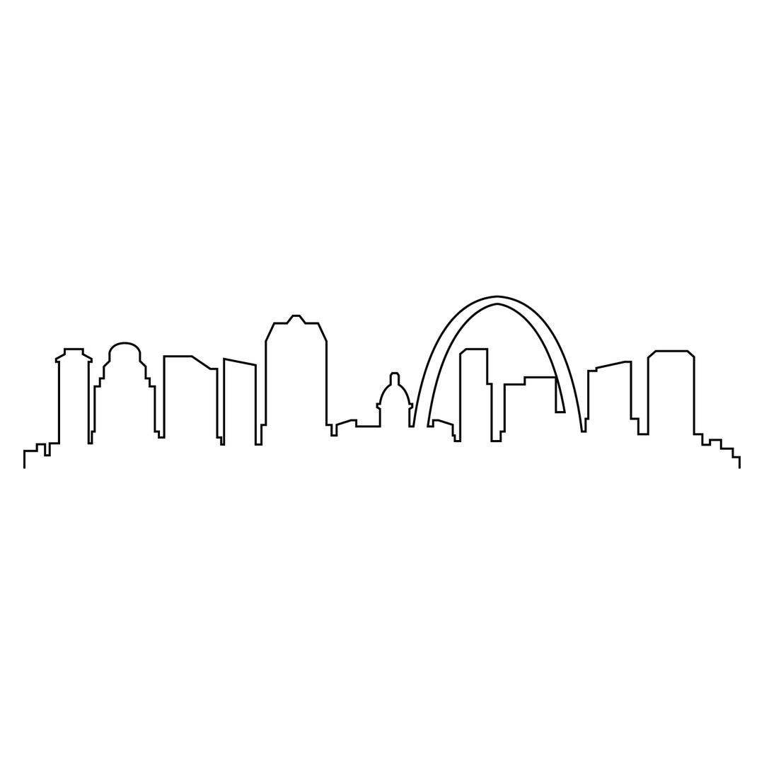 Saint LOUIS Missouri USA Line SKYLINE City Outline Silhouette Vector ...