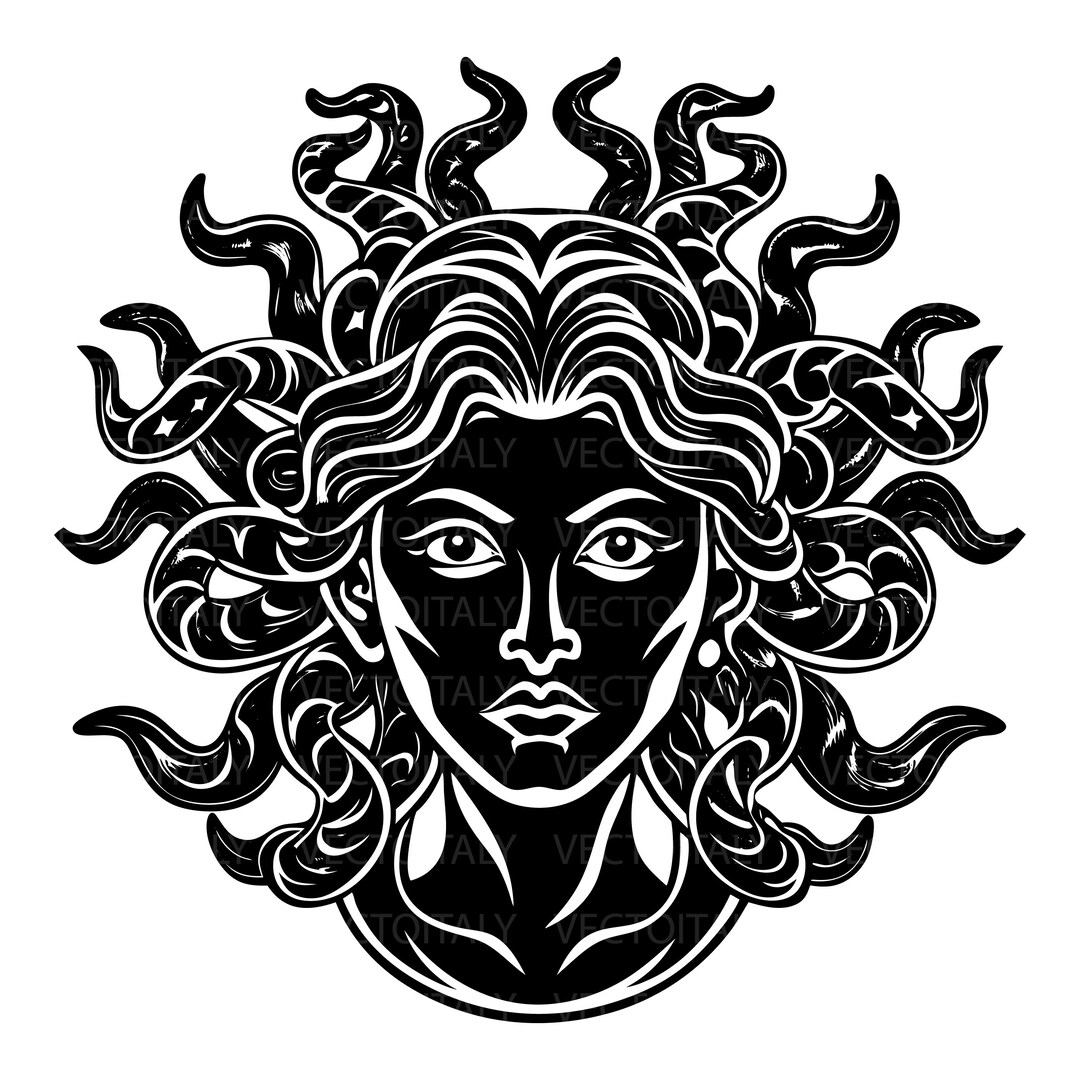 Medusa Svg,medusa Head Svg, Medusa Clipart, Mythological Creature Svg ...