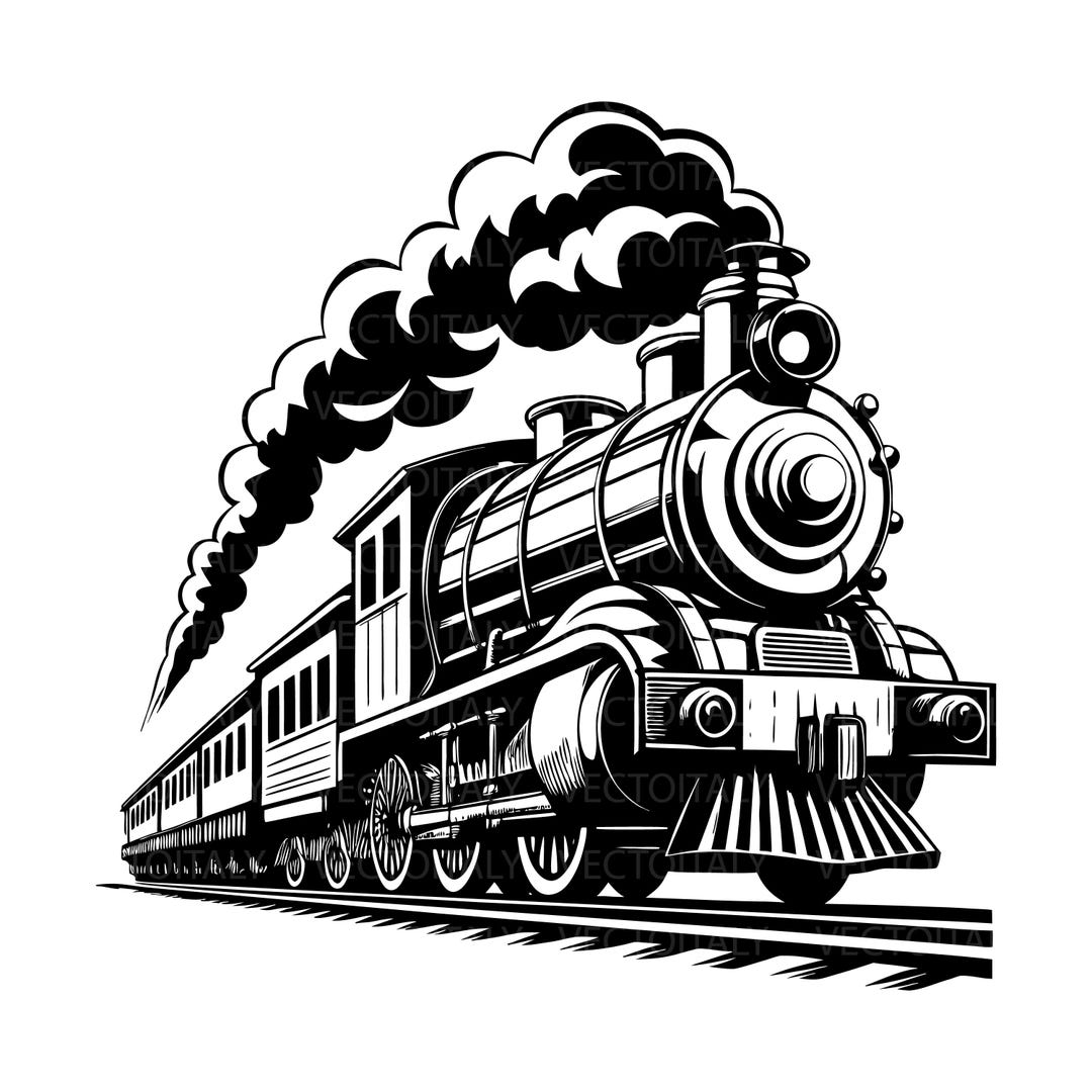 Locomative SVG, Locomative PDF, Train Clipart, Train Svg Cut File ...