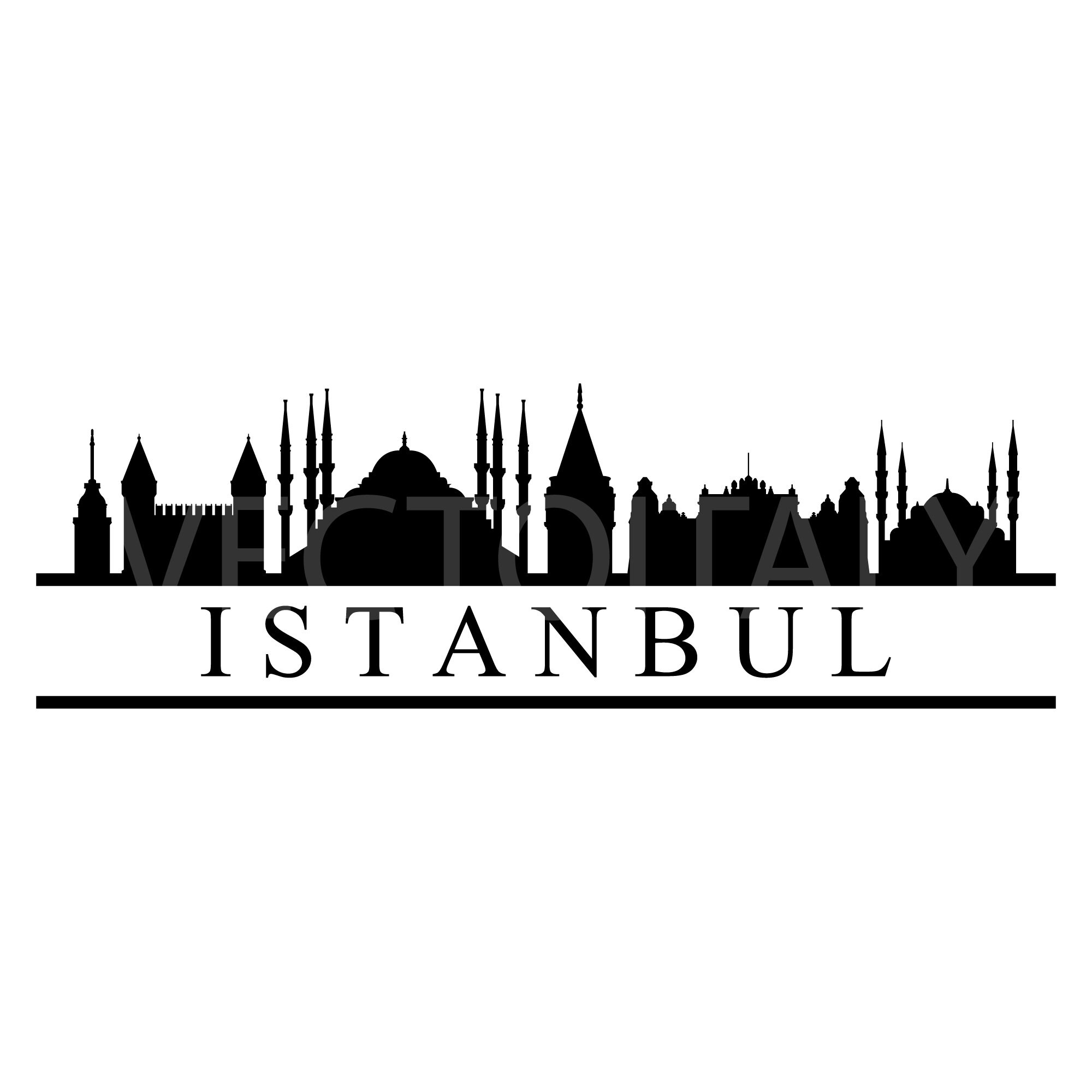 Skyline Istanbul Illustrated in Vector and Available in SVG, PDF, Eps ...