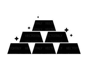 Gold Bars SVG Files Gold Bullion SVG Cut Files Golden Bar Vector Files ...