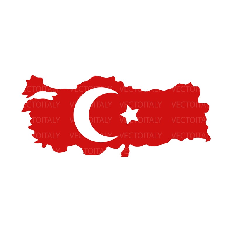 Turkey Flag Map SVG Turkish SVG Cricut Cut File, Country Nation ...