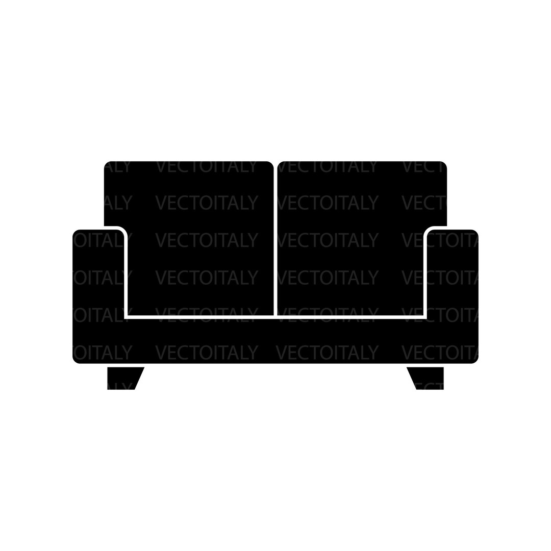 Couch Sofa SVG, Clip Art Cut File Silhouette Pdf Eps Png Jpg, Instant ...