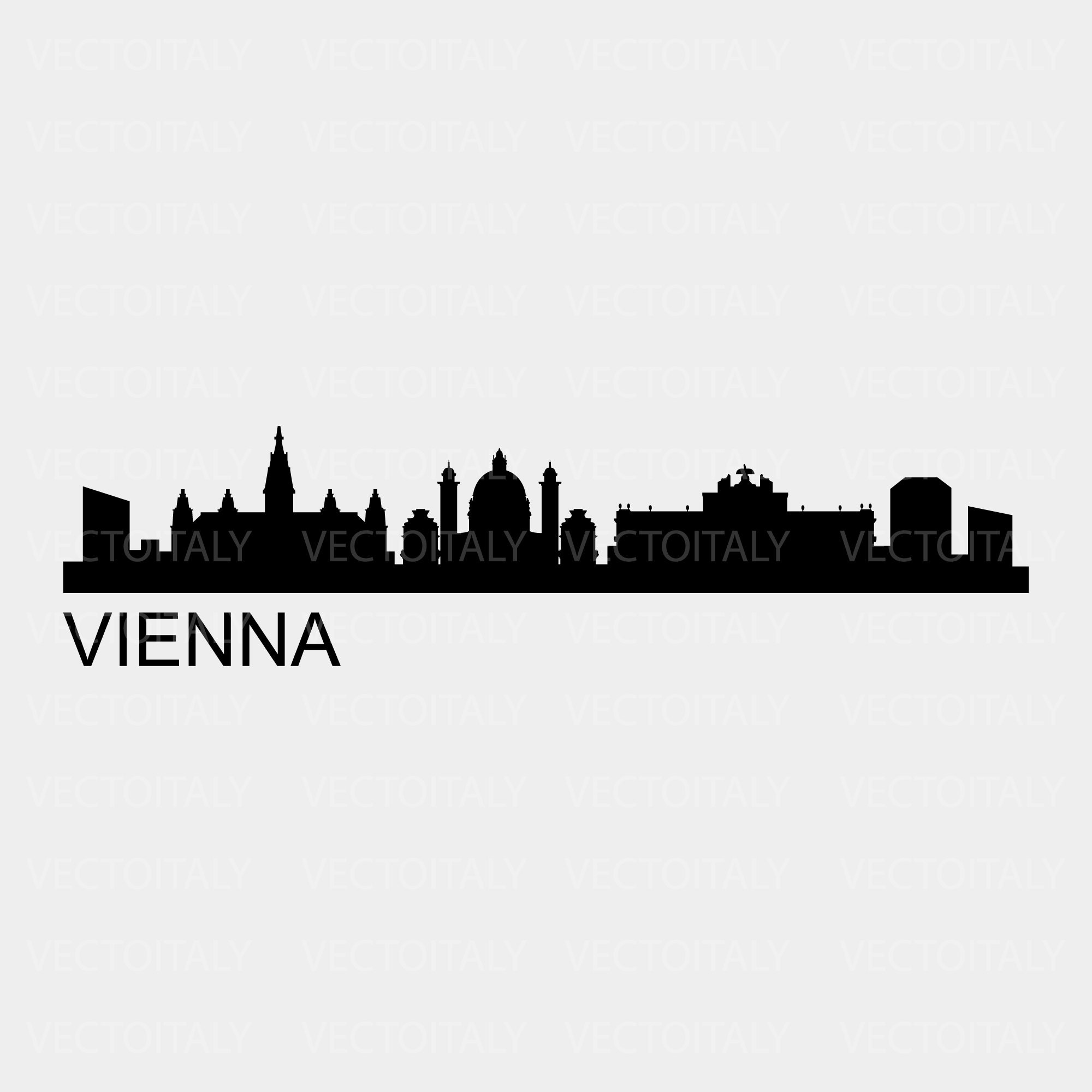 Skyline Vienna Illustrated in Vector and Available in SVG, PDF, Eps ...