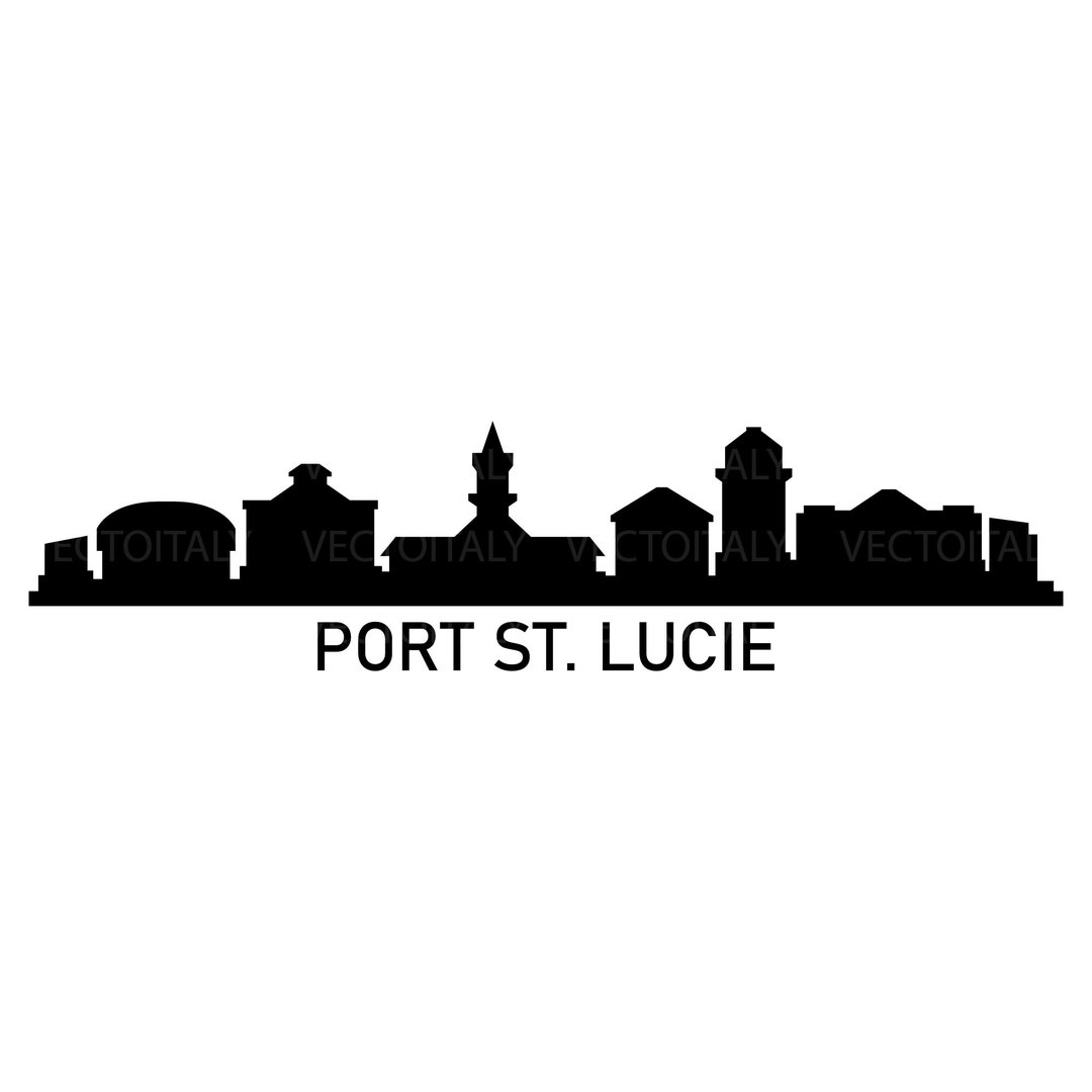 Port St. Lucie Skyline Illustrated in Vector and Available in - Etsy