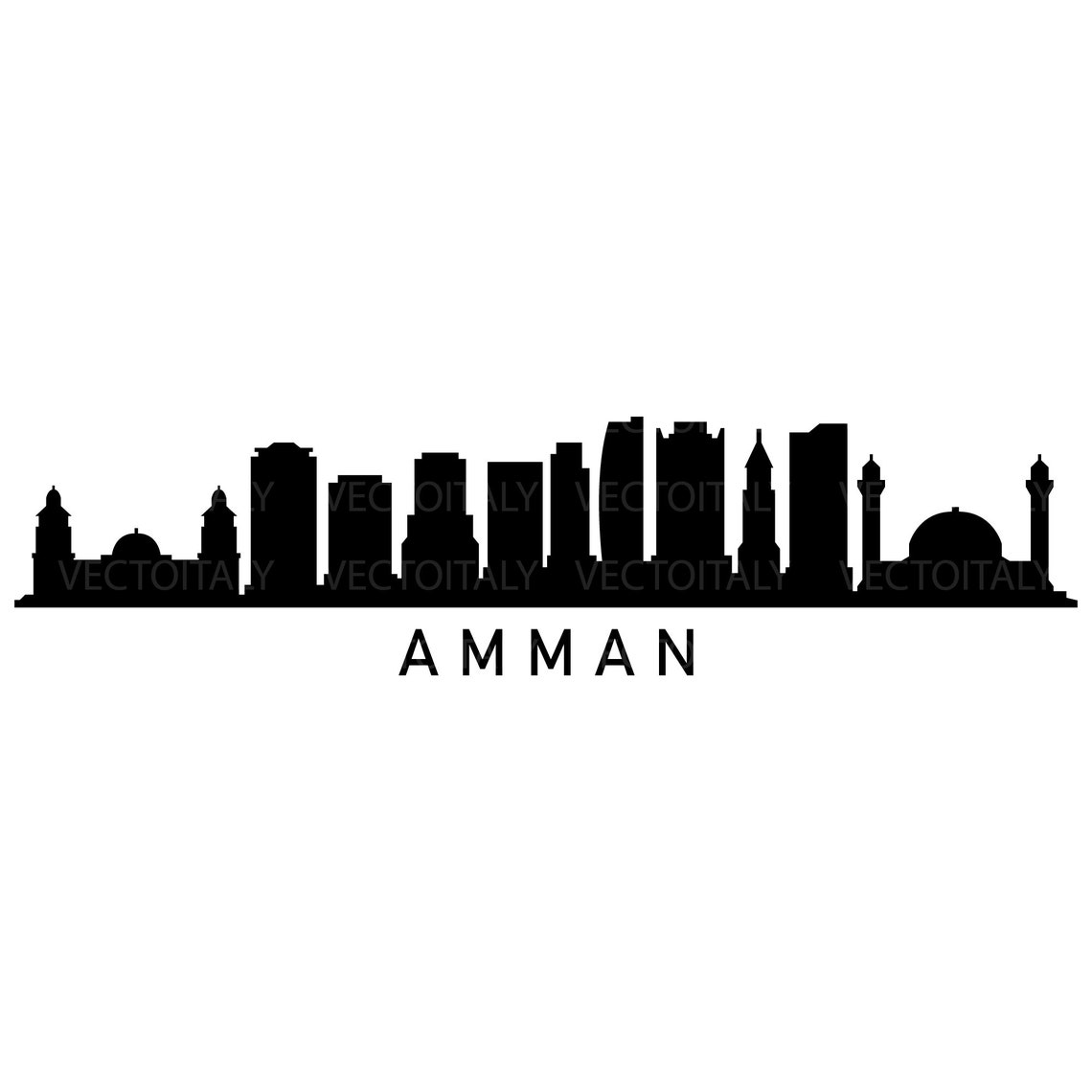 Amman Skyline Illustrated in Vector and Available in SVG, PDF, Eps, Png ...
