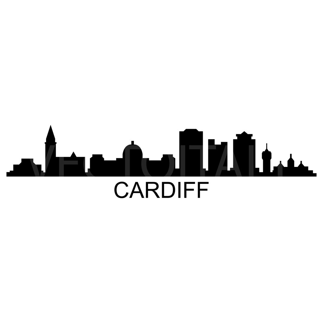 Skyline Cardiff Illustrated in Vector and Available in SVG, PDF, Eps ...