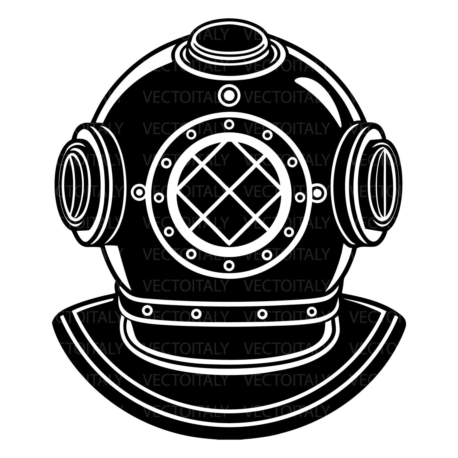 Diving Helmet SVG Diving Clip Art Diving Cut File Diving Silhouette ...