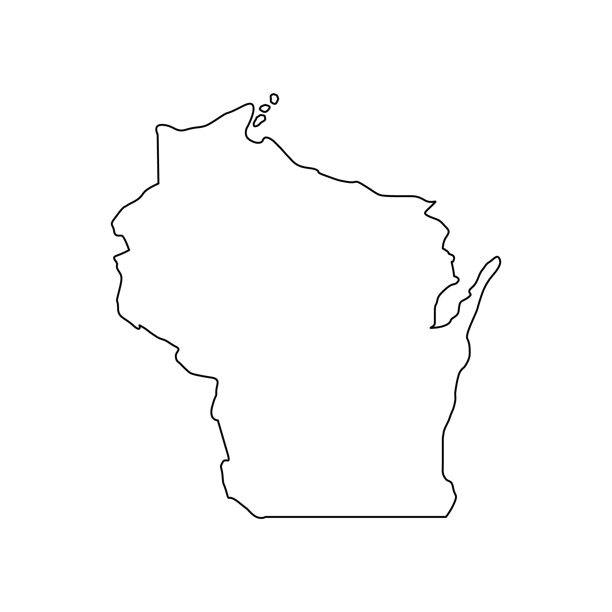 Wisconsin Outline SVG Files, Wisconsin Cut Files, United States of ...