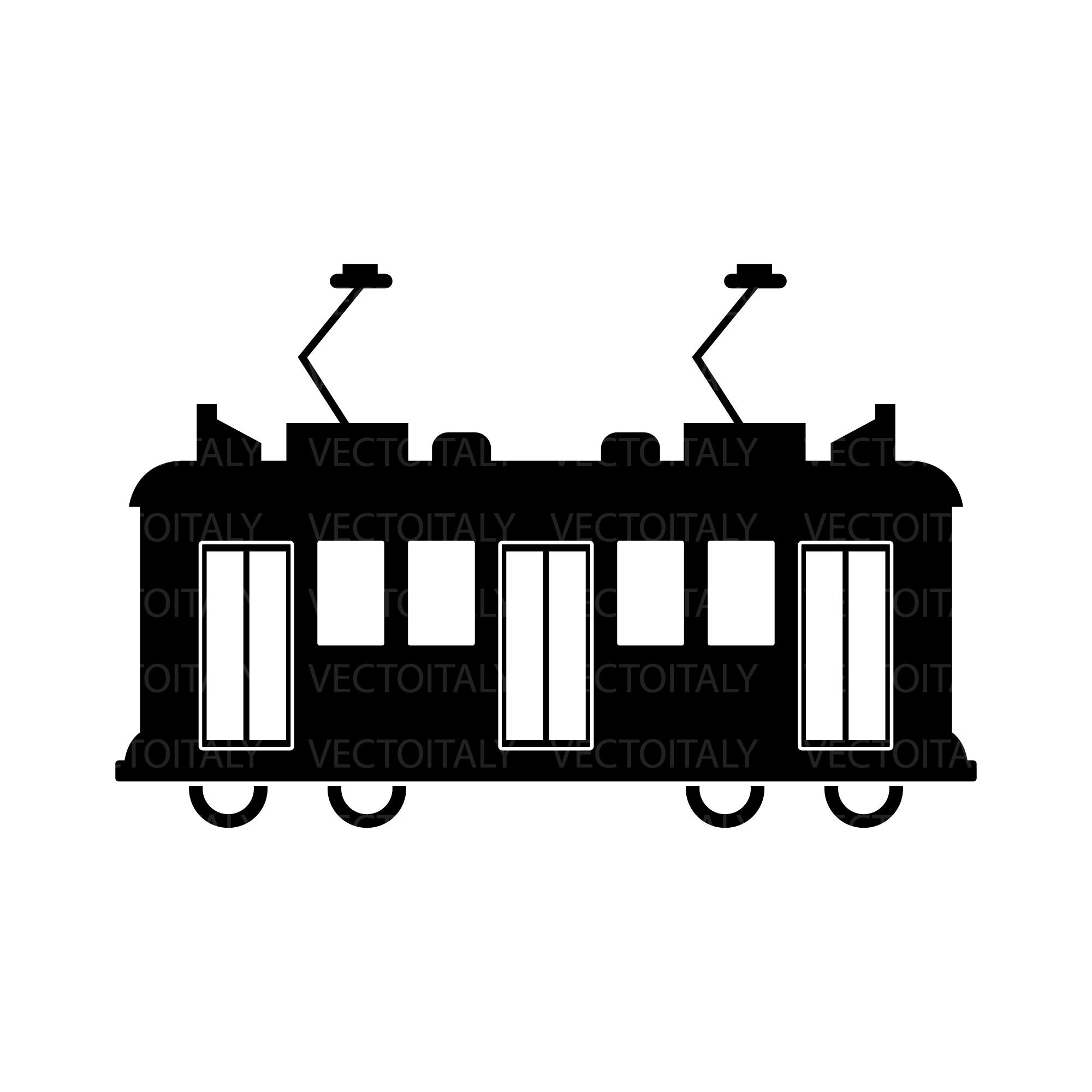 Tram Svg, Tram Silhouette, Tram Cricut Train Bus Public Transport ...