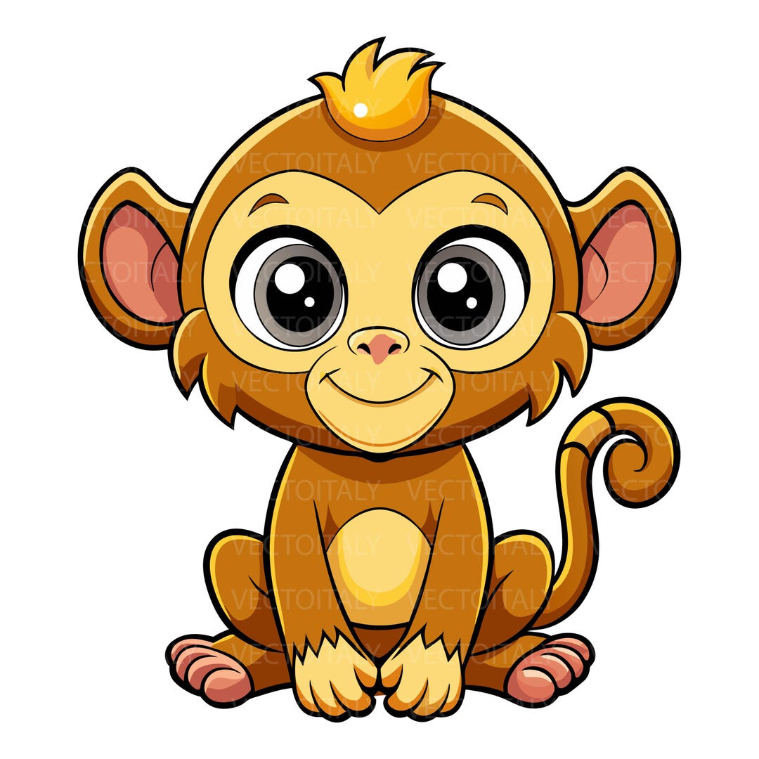 Monkey SVG Baby Monkey Layered Cutting File Cute Monkeys Cut Nursery ...