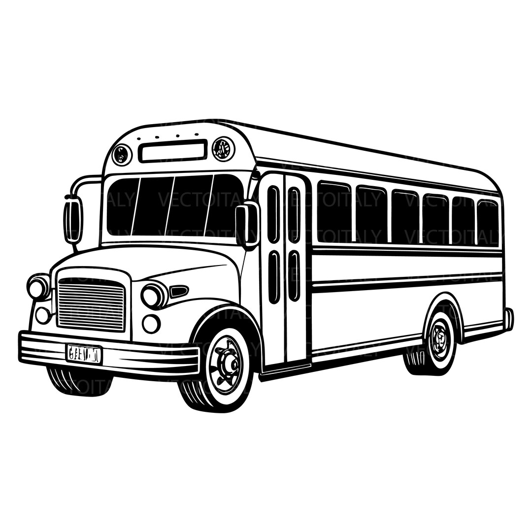 School Bus Outline SVG, School Bus SVG, School Bus Clipart, School Bus ...