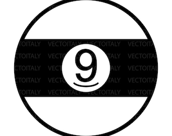 Billiards Svg, Nine Ball Svg, 9 Ball Svg, Pool Svg, Snooker Svg. Vector ...