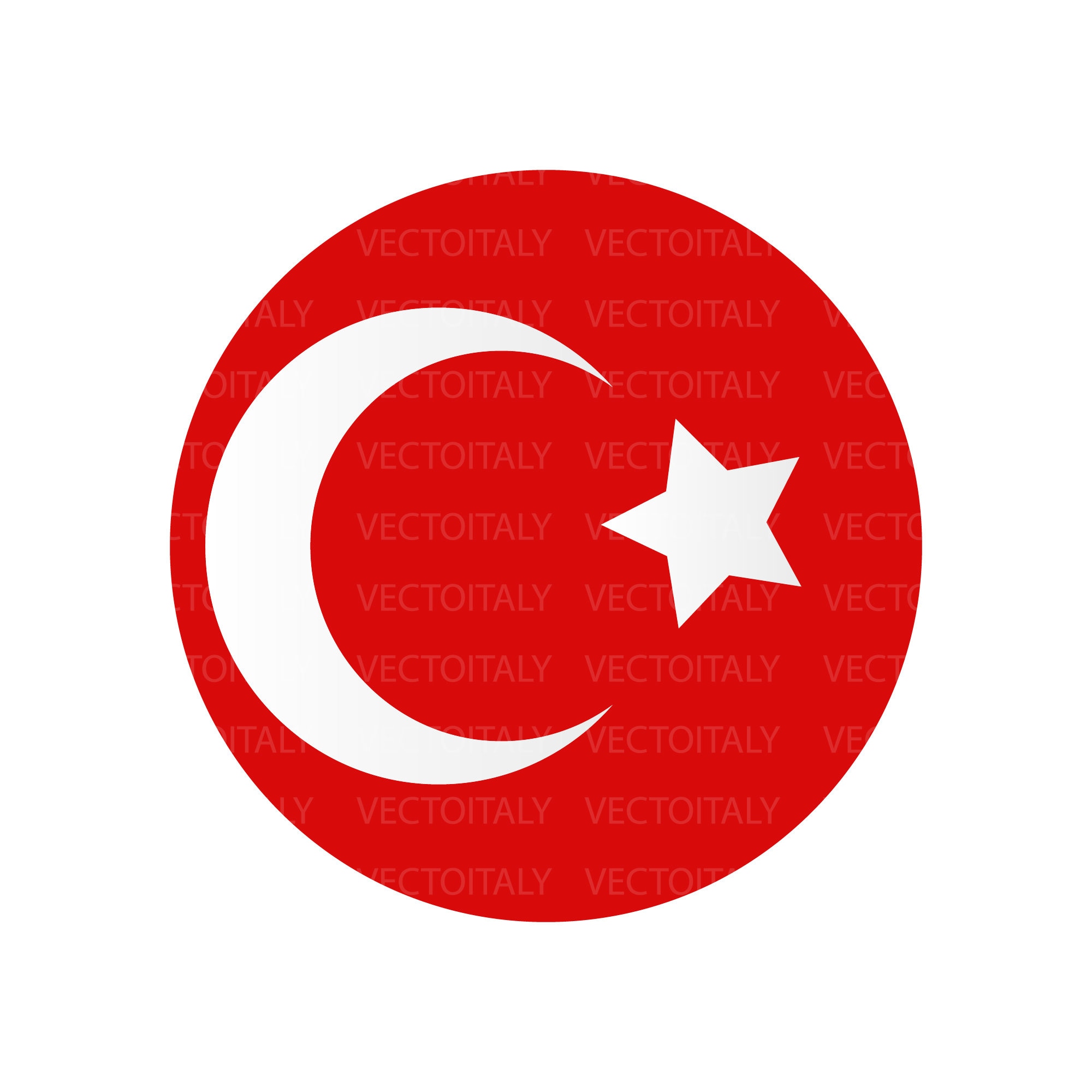 Turkey Round Flag SVG, Turkish Circle Banner, National Circular Button ...