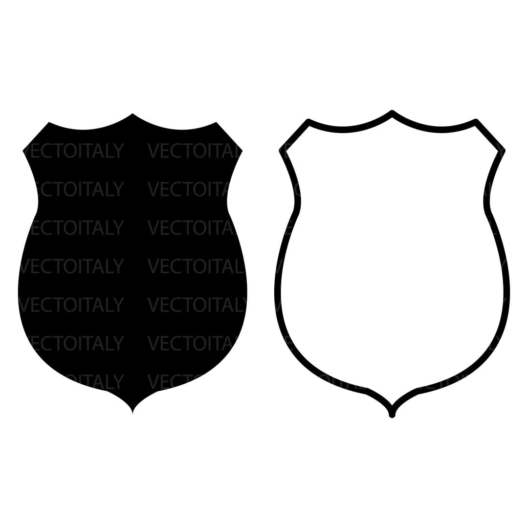 Police Badge Outline Silhouette SVG, Police SVG, Police Shield, Police ...