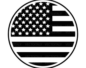 American Flag Svg, USA Flag Svg, Circle Monogram Svg, 4th of July Svg ...