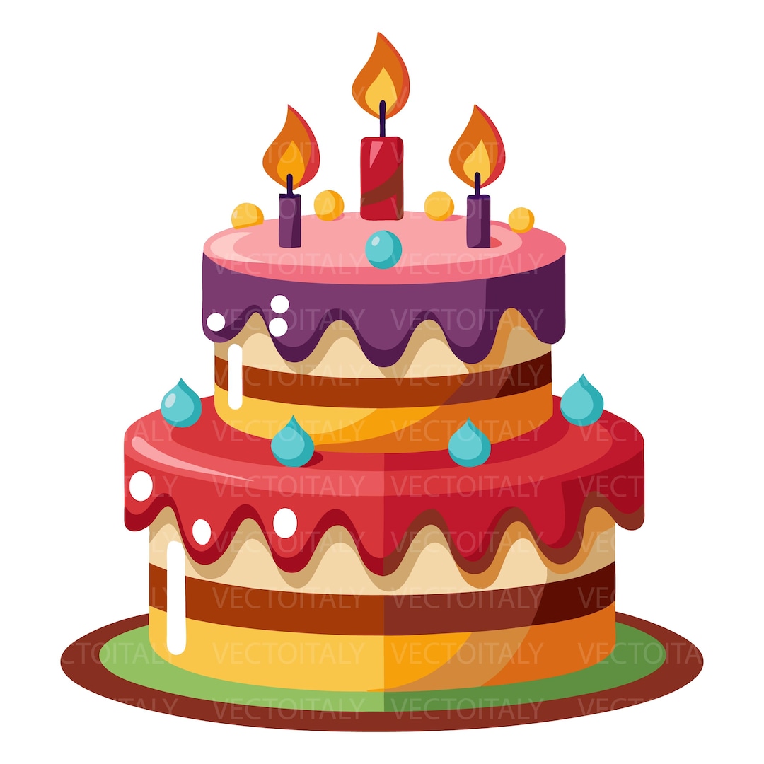 Birthday Cake SVG Cut Files & Clipart - Etsy