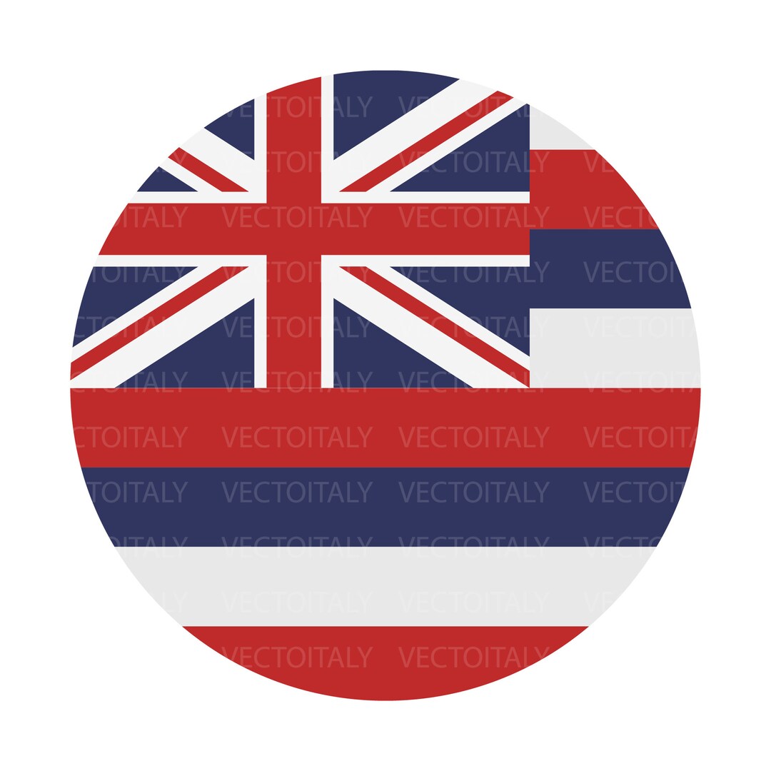 Hawaii Round Flag SVG - HI USA Circular Circle State Banner Button Icon ...
