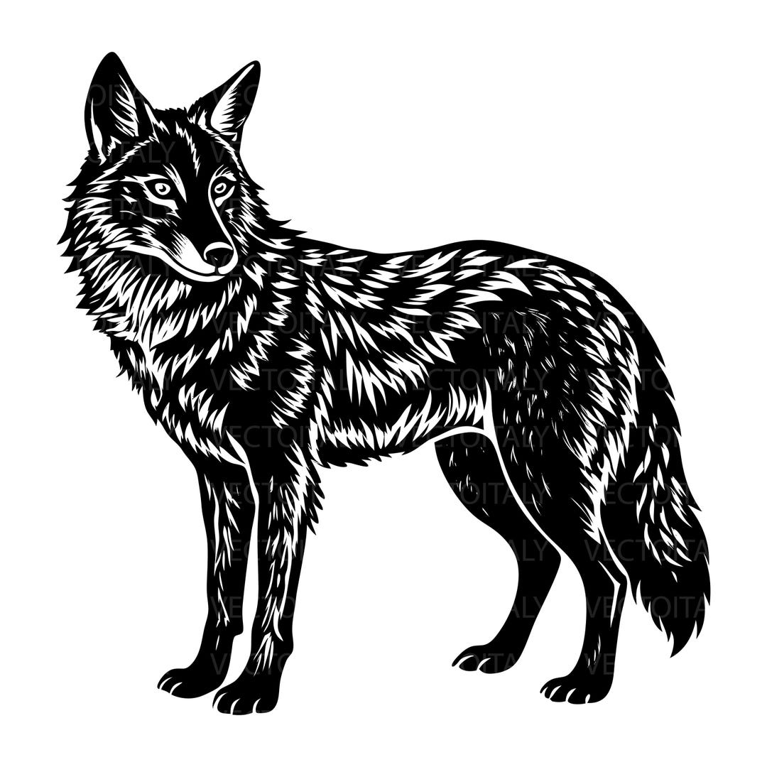 Coyote SVG Coyote Clip Art Coyote Cut File Silhouette Instant Digital ...