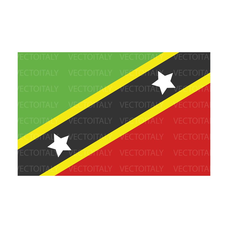 Saint Kitts and Nevis Flag SVG Original Colors, Saint Kitts and Nevis ...