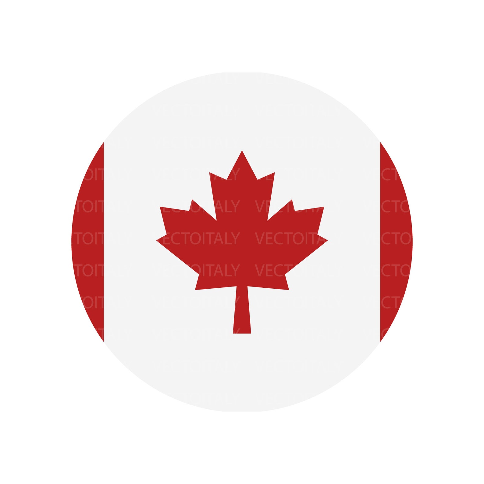 Canada Round Flag SVG Canadian Circle Banner, National Circular Button ...
