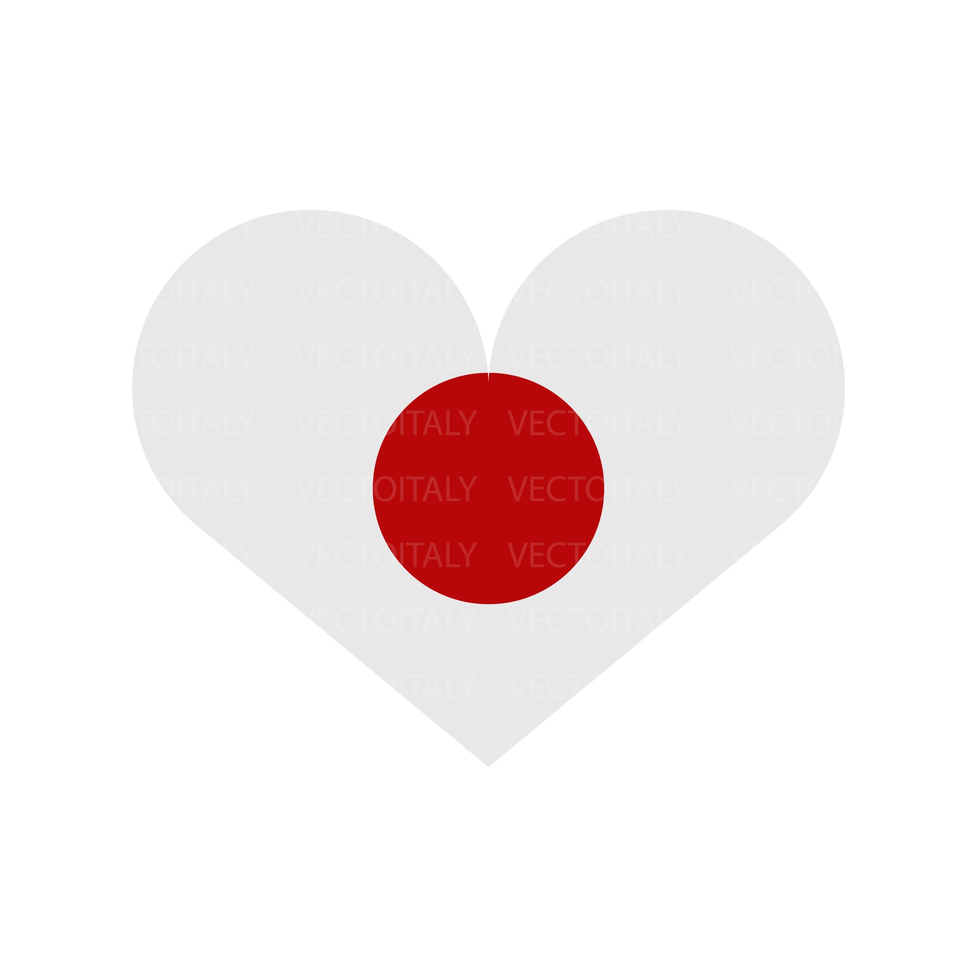 Vector Japan Japanese Flag Heart Shaped Asia Asian Country World ...