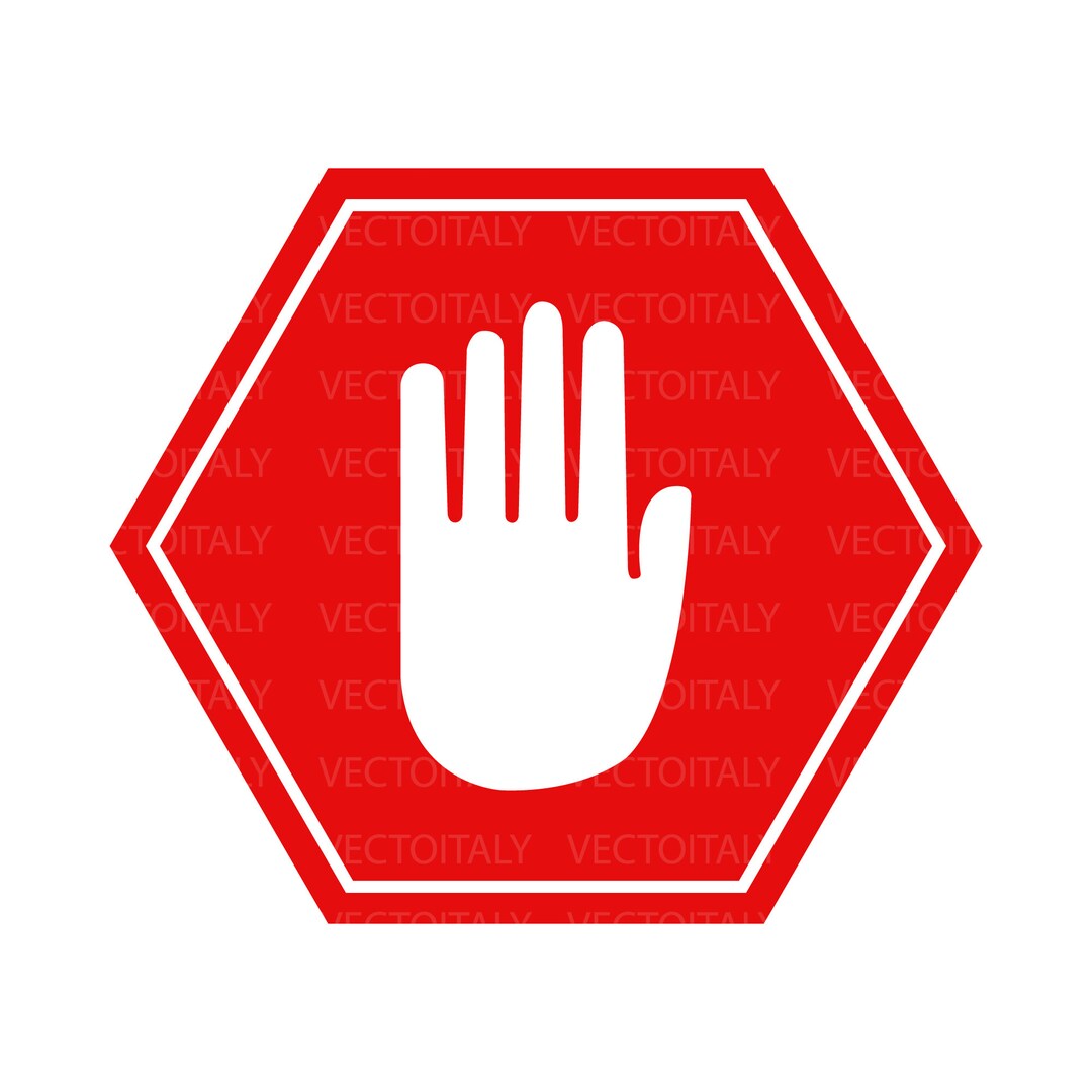 Stop Sign Hand Sign Symbol SVG (svg, Pdf, Eps, Png) Cut File for Cricut ...