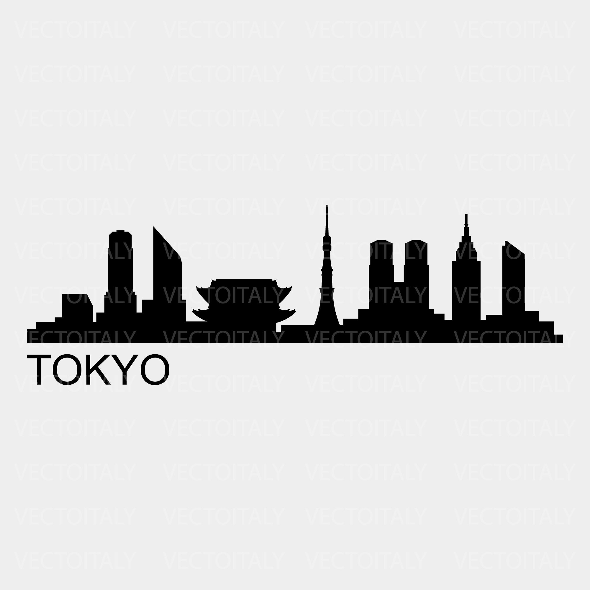 Skyline Tokyo Illustration in Vector and Available in SVG, PDF, Eps ...