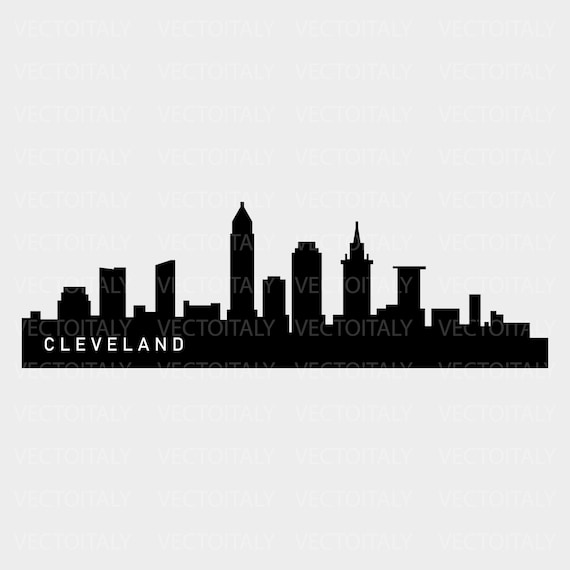 Skyline Cleveland Illustrated in Vector and Available in SVG - Etsy