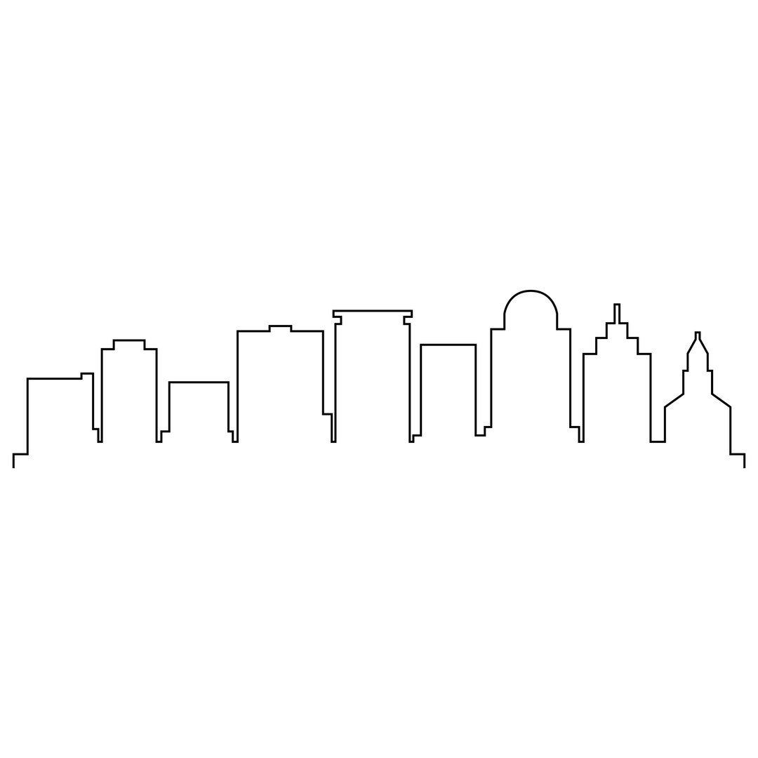 Winston-salem Outline Skyline Svg, Eps, Pdf, Jpg, Png. Single Line City ...
