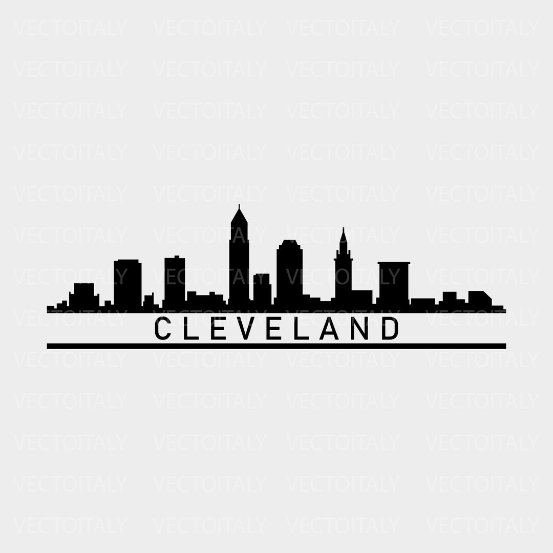 Skyline Cleveland Illustrated in Vector and Available in SVG, Eps, JPG ...