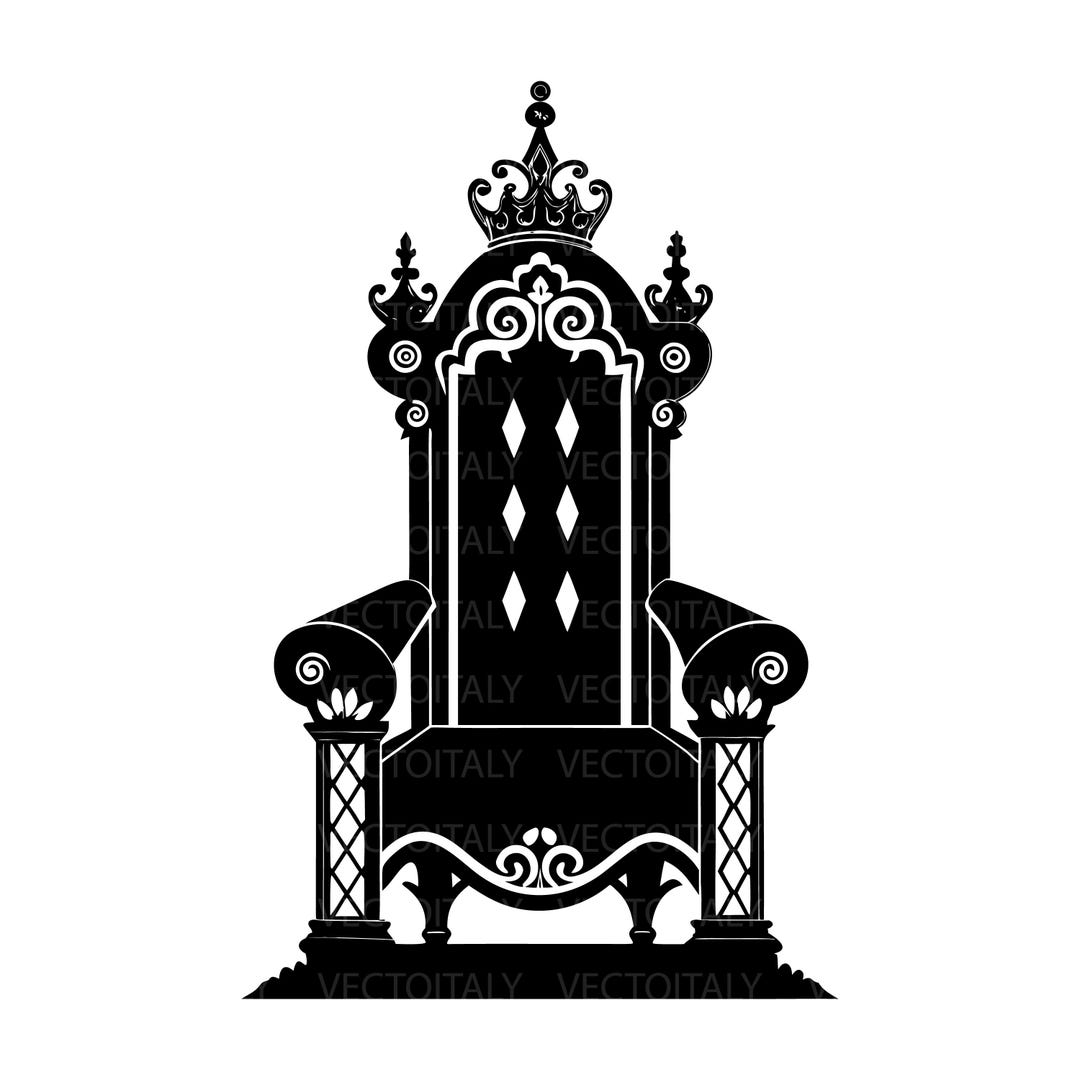 Throne SVG - King Queen Royal Throne Chair Silhouette Clip Art Cut File ...