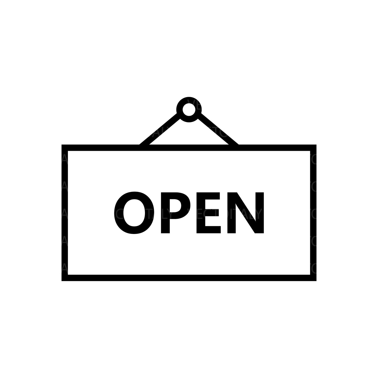 Open Sign SVG, Open Sign Silhouette Cut File, Open Sign Clipart, Vector ...