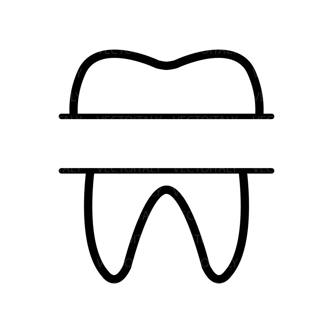 Tooth Split Monogram - Instant Digital Download - Svg, Png, Pdf, and ...