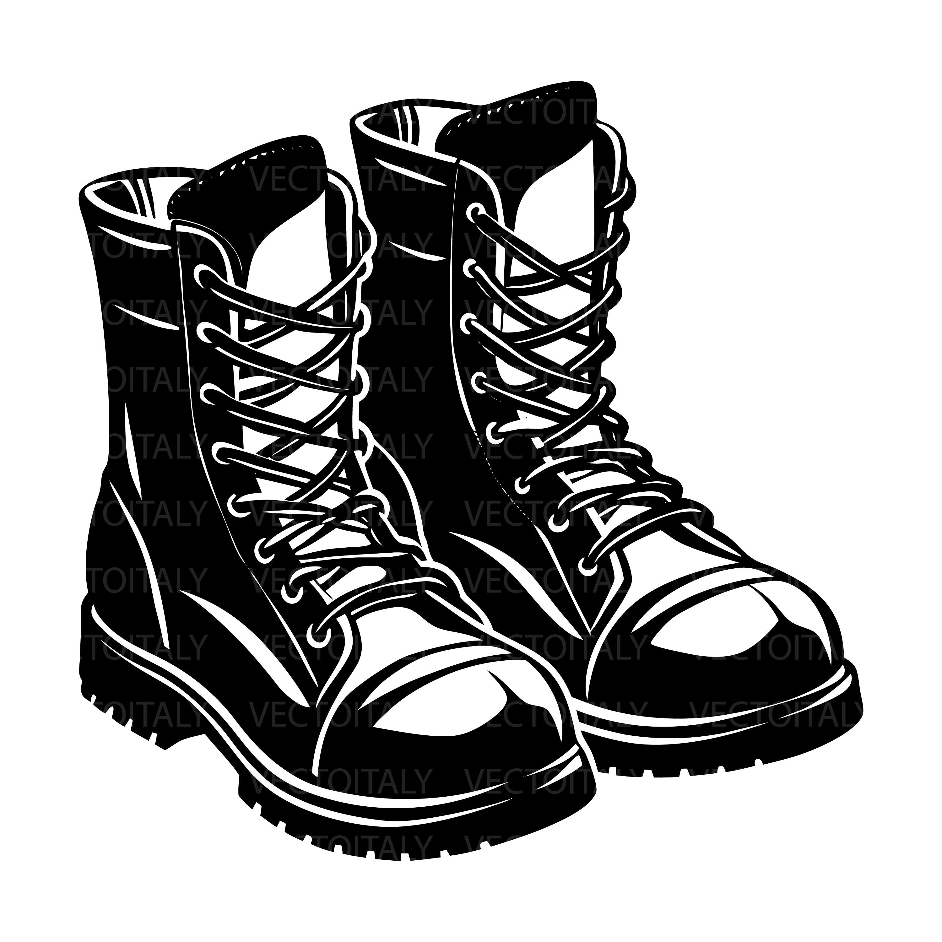 Combat Boots Illustration Svg File, Combat Boots Clipart, Military ...